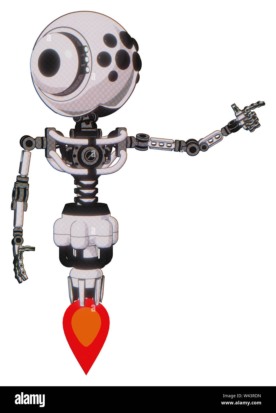 Mech containing elements: round head, bug eye array, head light gadgets ...