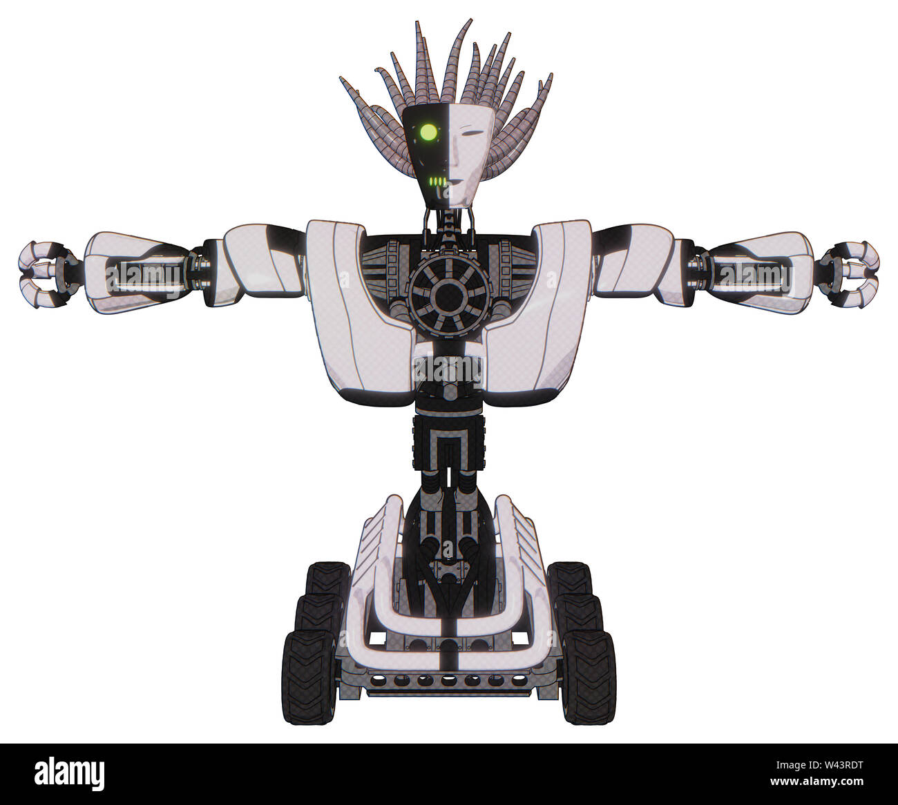 Automaton containing elements: humanoid face mask, two-face black white ...