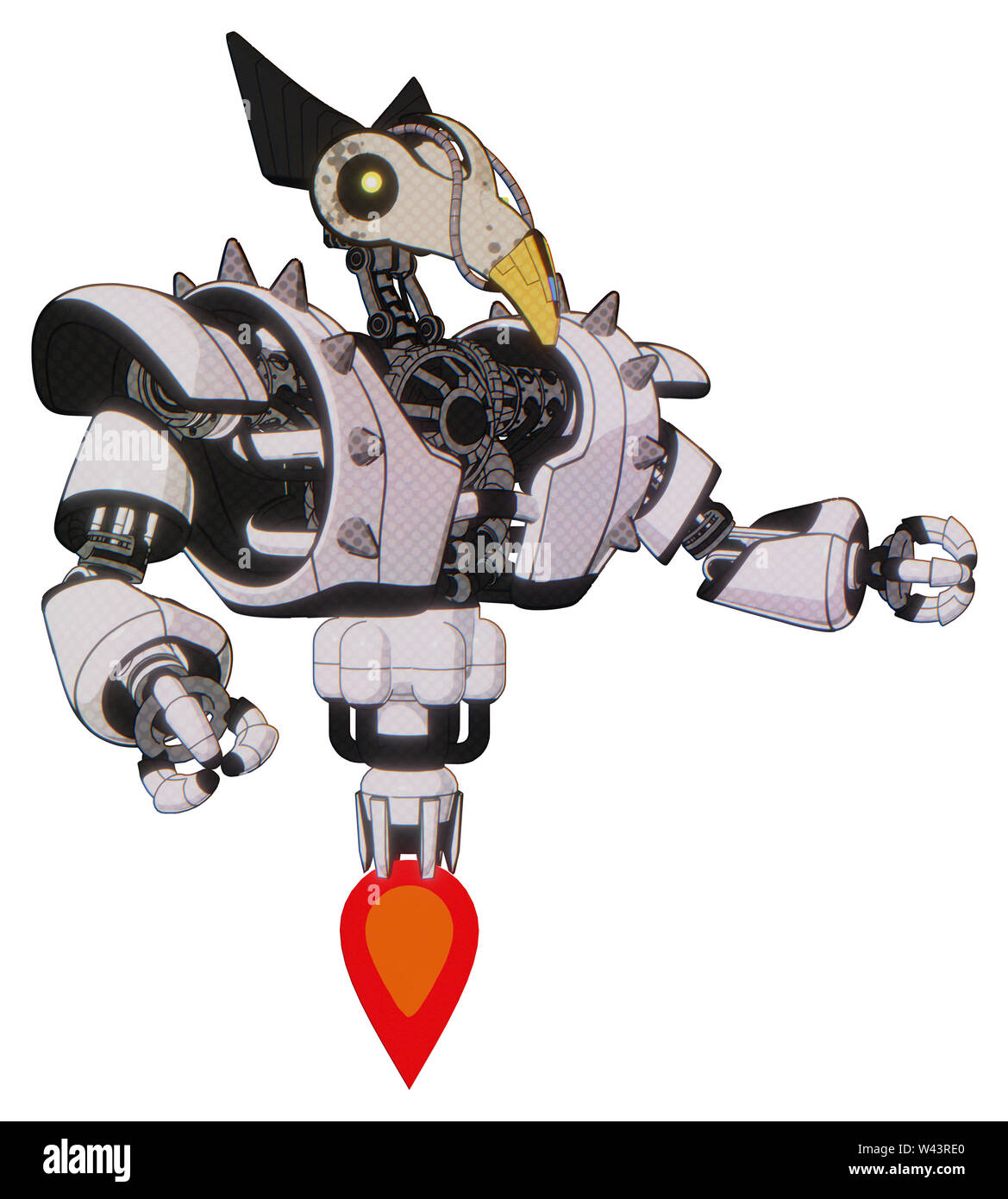 Droid containing elements: bird skull head, yellow led protruding eyes ...