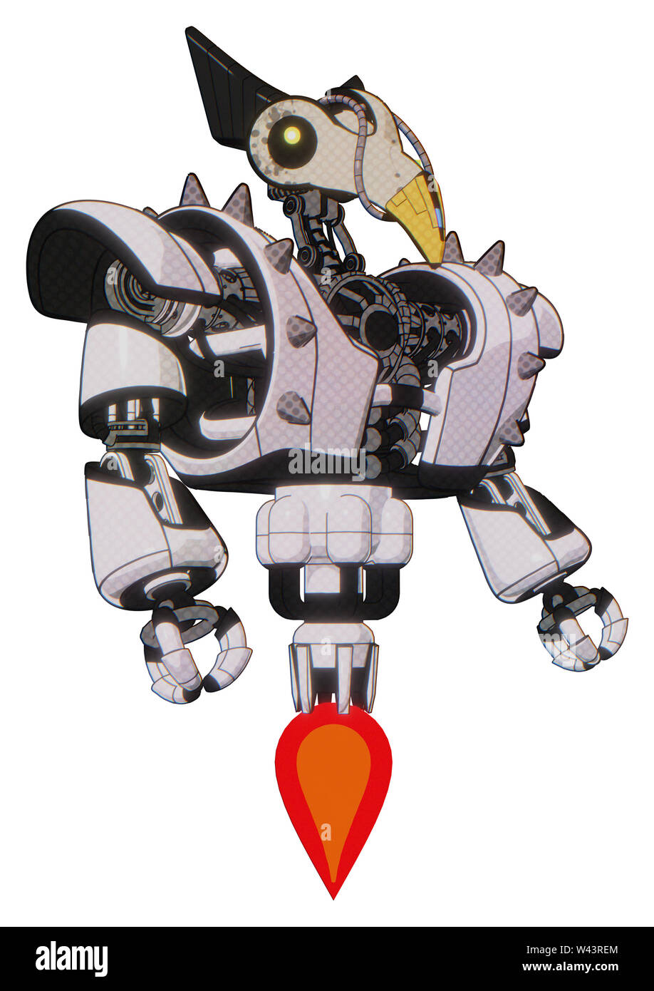 Droid containing elements: bird skull head, yellow led protruding eyes ...