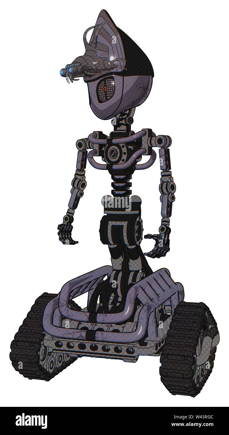 Mech containing elements: grey alien style head, metal grate eyes ...