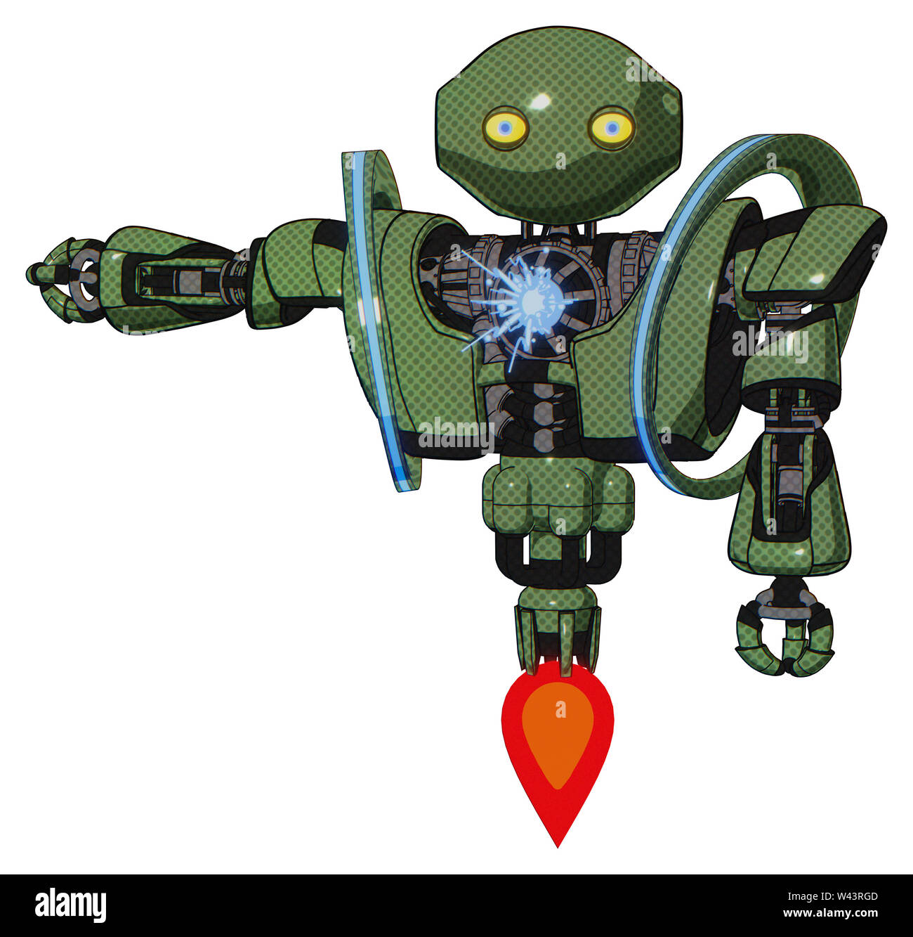 Cyborg containing elements: oval wide head, yellow eyes, heavy upper ...