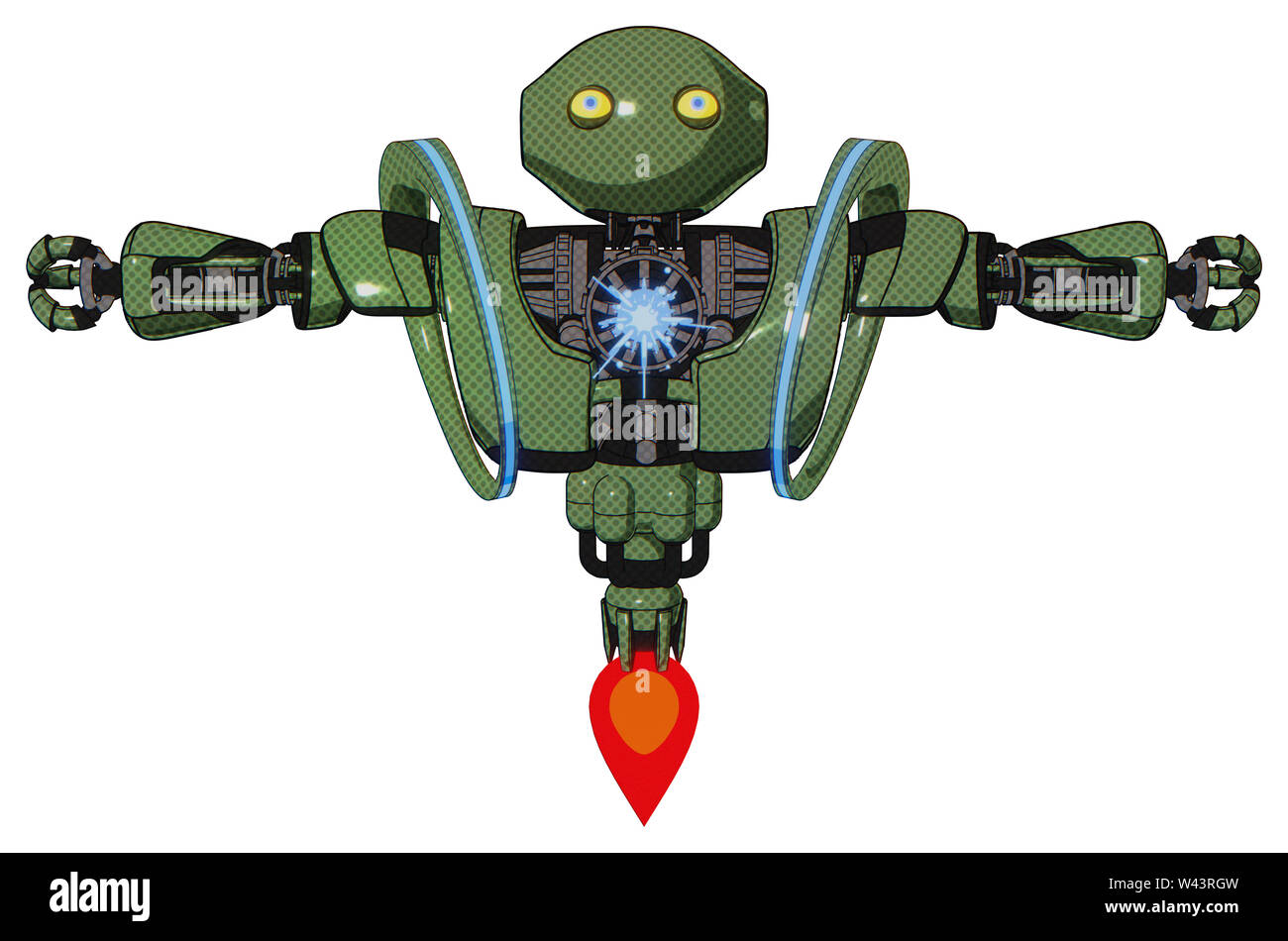 Cyborg containing elements: oval wide head, yellow eyes, heavy upper ...