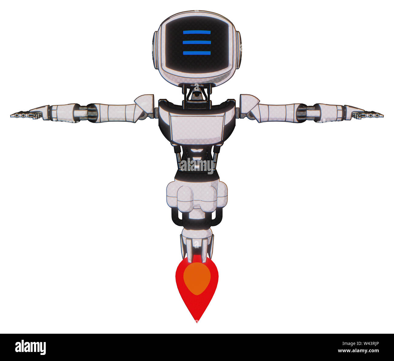 Cyborg containing elements: digital display head, three horizontal line ...