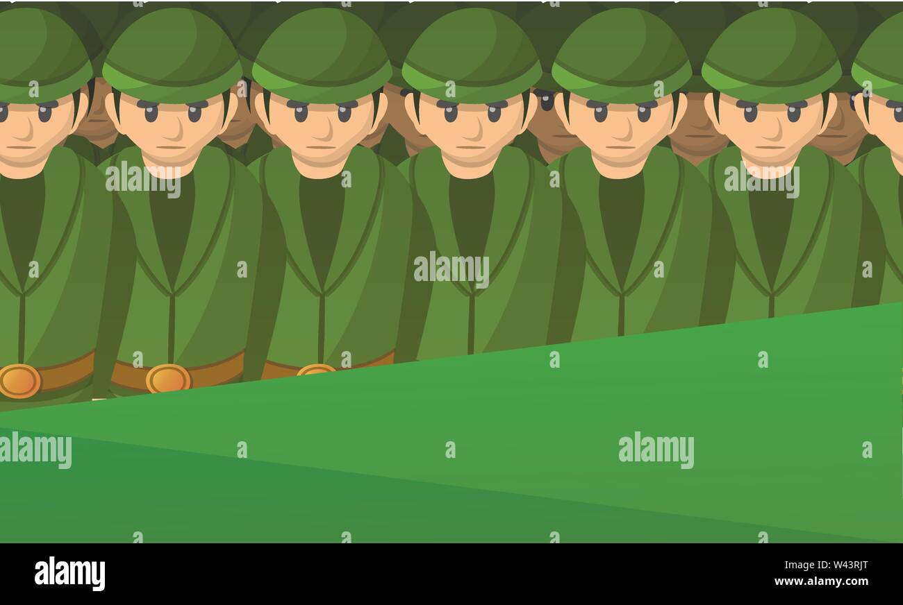 Army soldiers concept banner. Cartoon illustration of army soldiers ...
