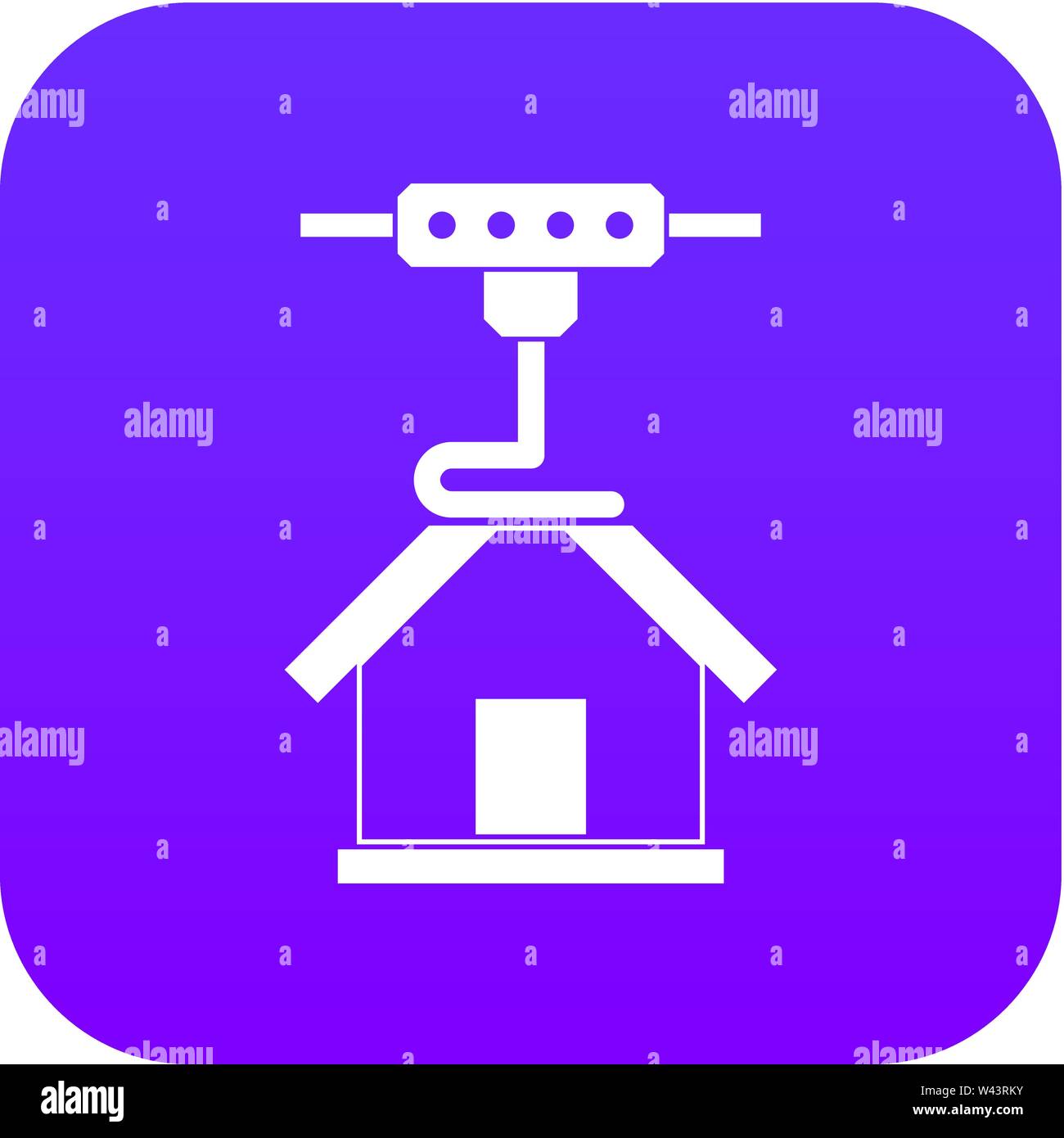 3d printer printing house icon digital purple Stock Vector Image & Art ...