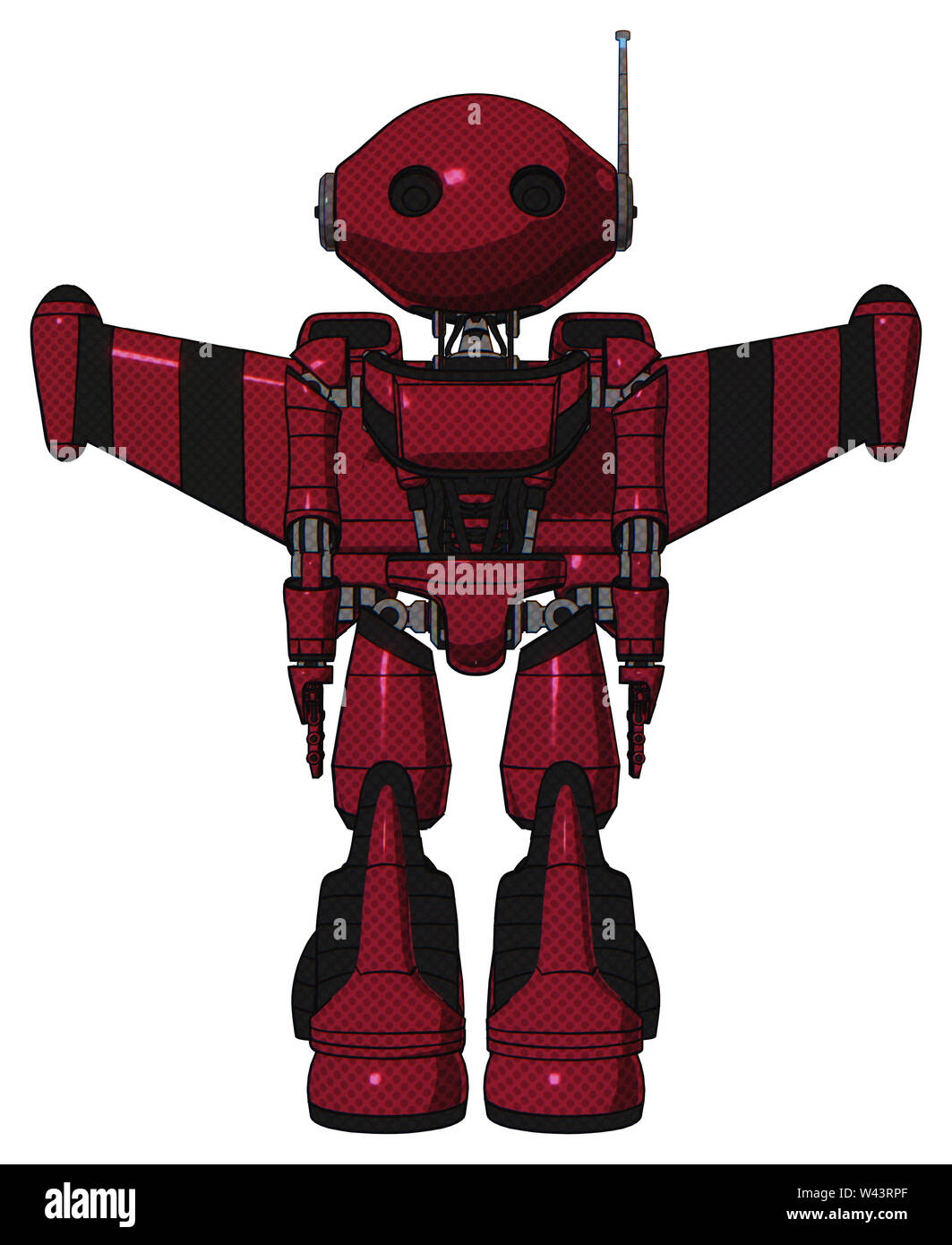 Automaton containing elements: oval wide head, retro antenna with light ...