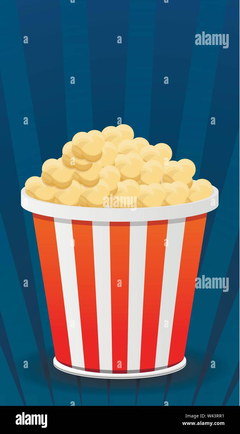 Popcorn bag concept banner. Cartoon illustration of popcorn bag vector ...
