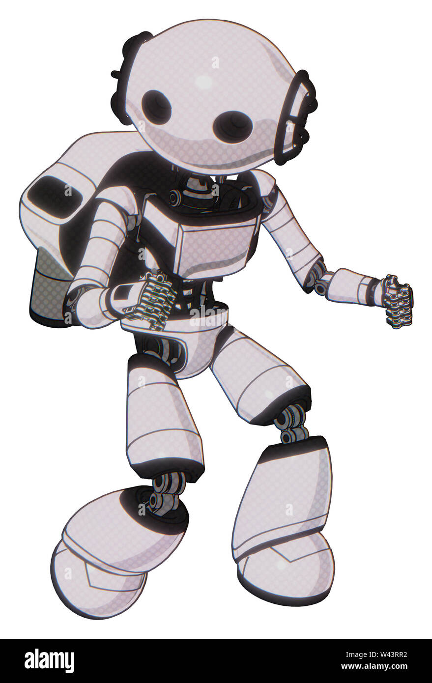 Cyborg containing elements: oval wide head, light chest exoshielding ...