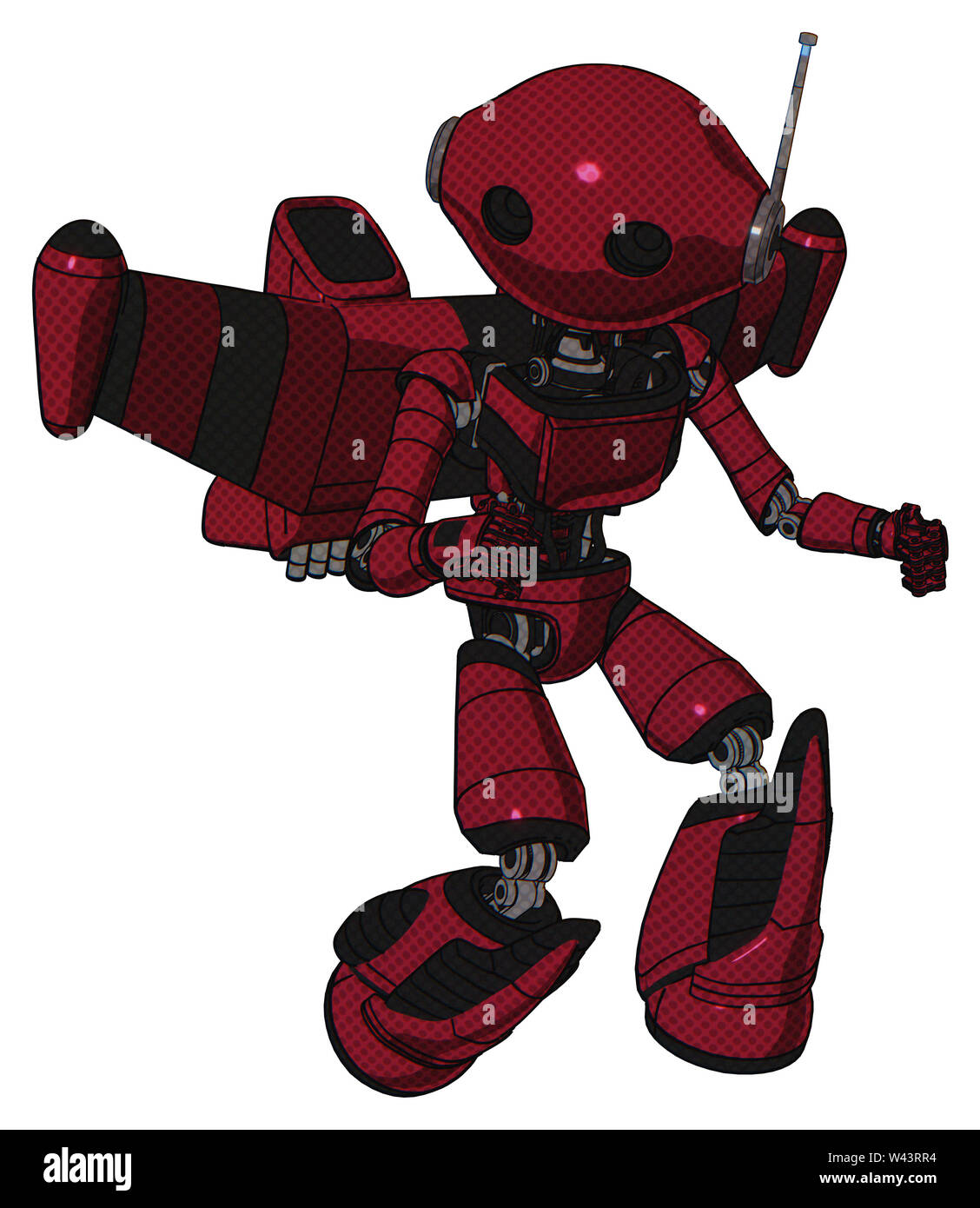 Automaton containing elements: oval wide head, retro antenna with light ...