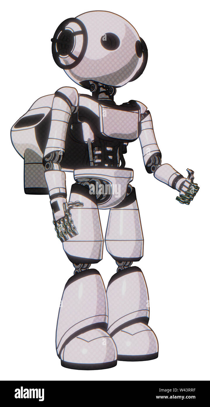 Cyborg containing elements: oval wide head, light chest exoshielding ...