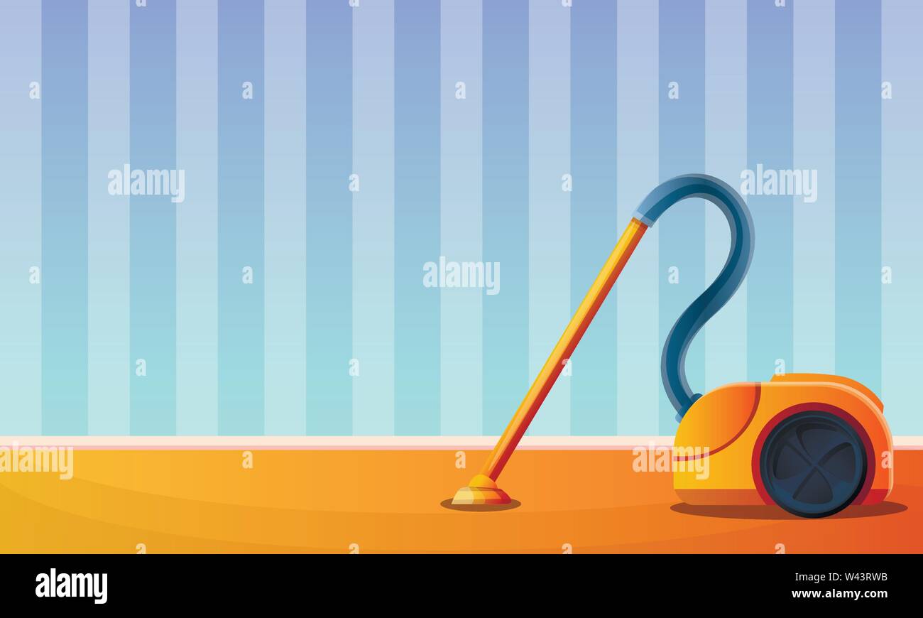 Room vacuum cleaner concept banner. Cartoon illustration of room vacuum ...