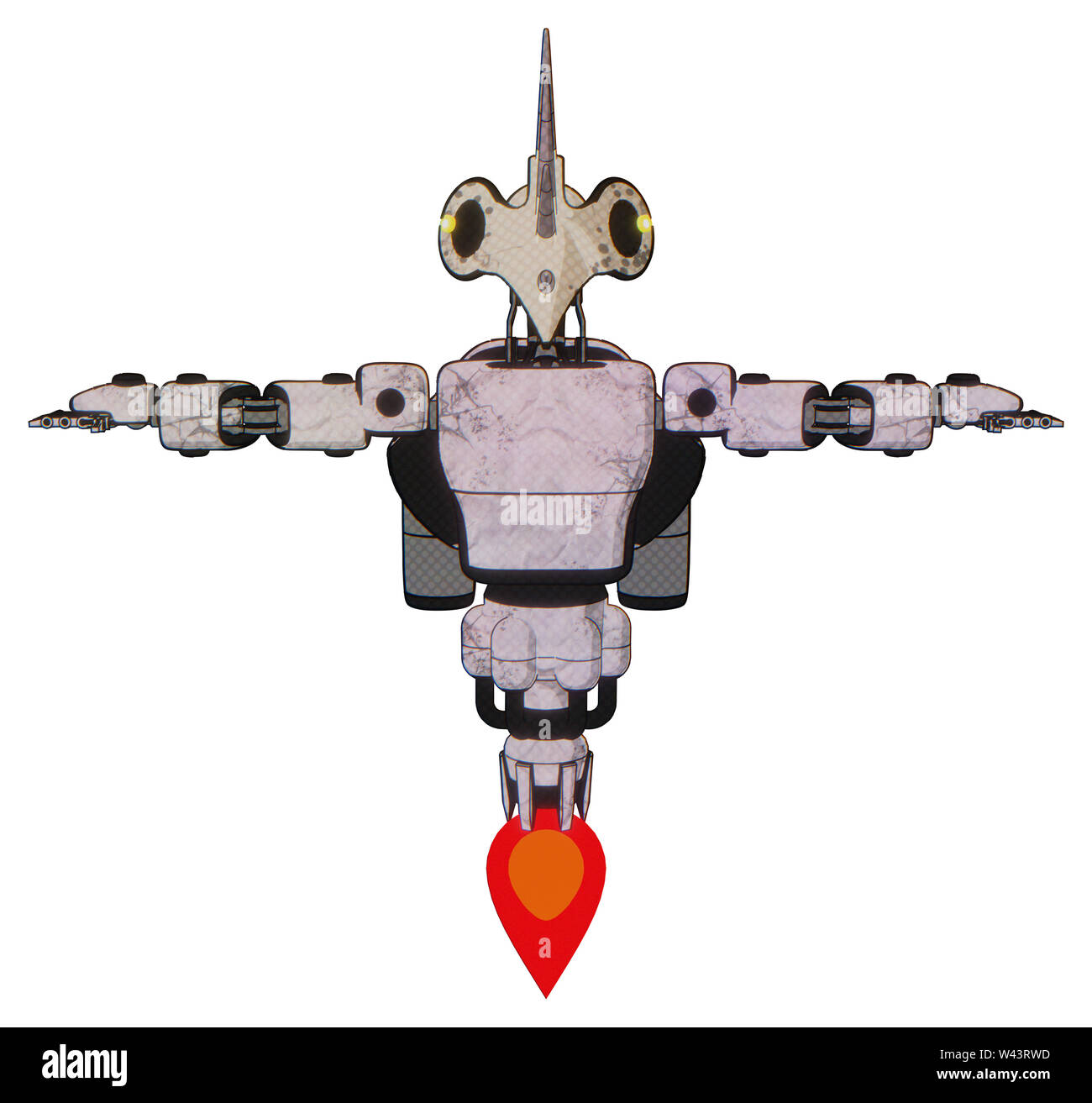 Droid containing elements: bird skull head, yellow led protruding eyes ...