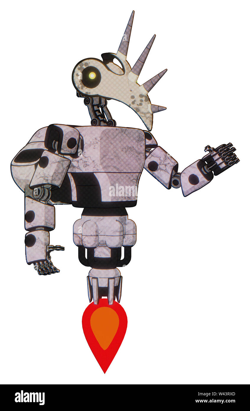 Droid containing elements: bird skull head, yellow led protruding eyes ...