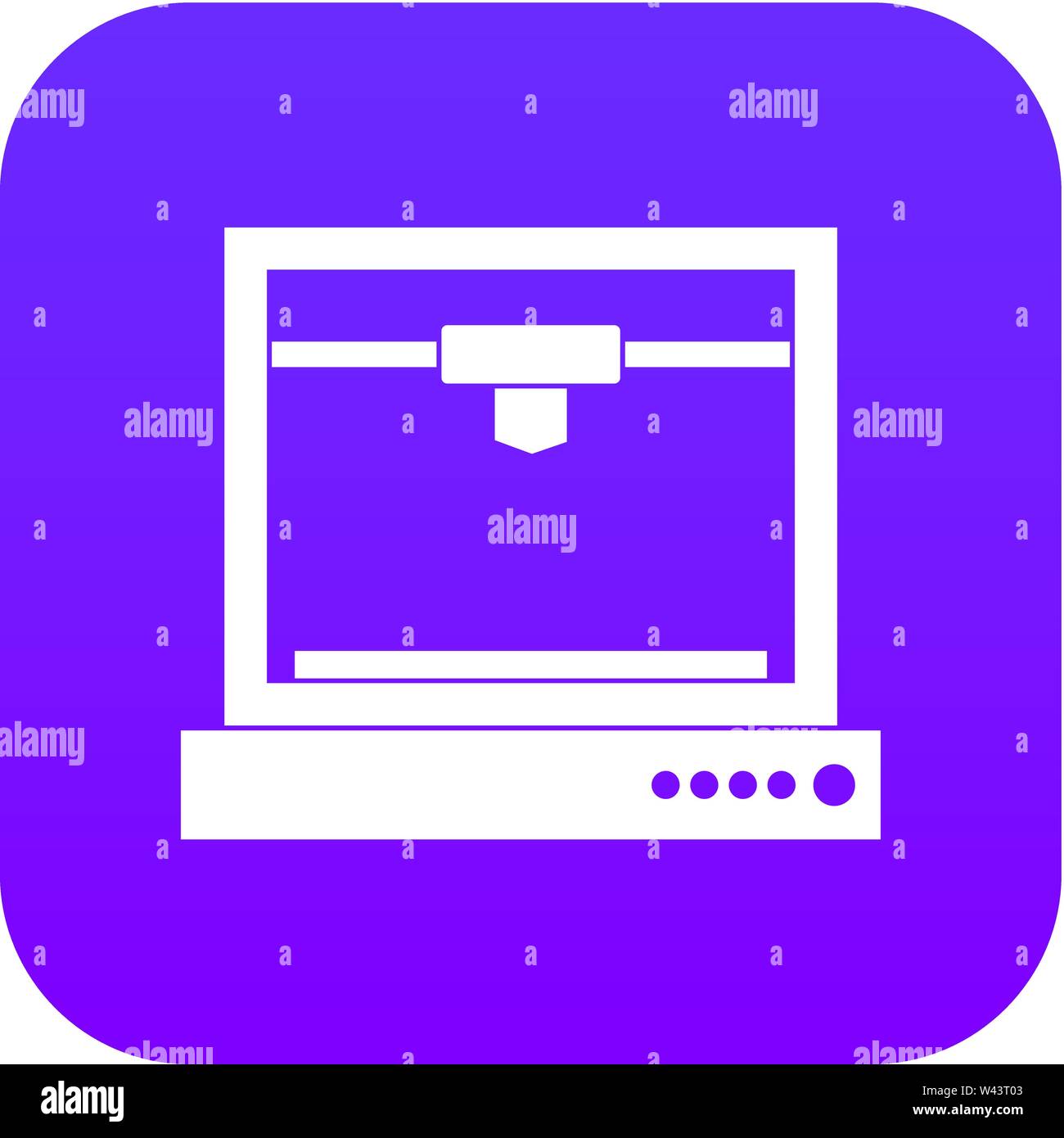 3d printer model icon digital purple Stock Vector Image & Art - Alamy