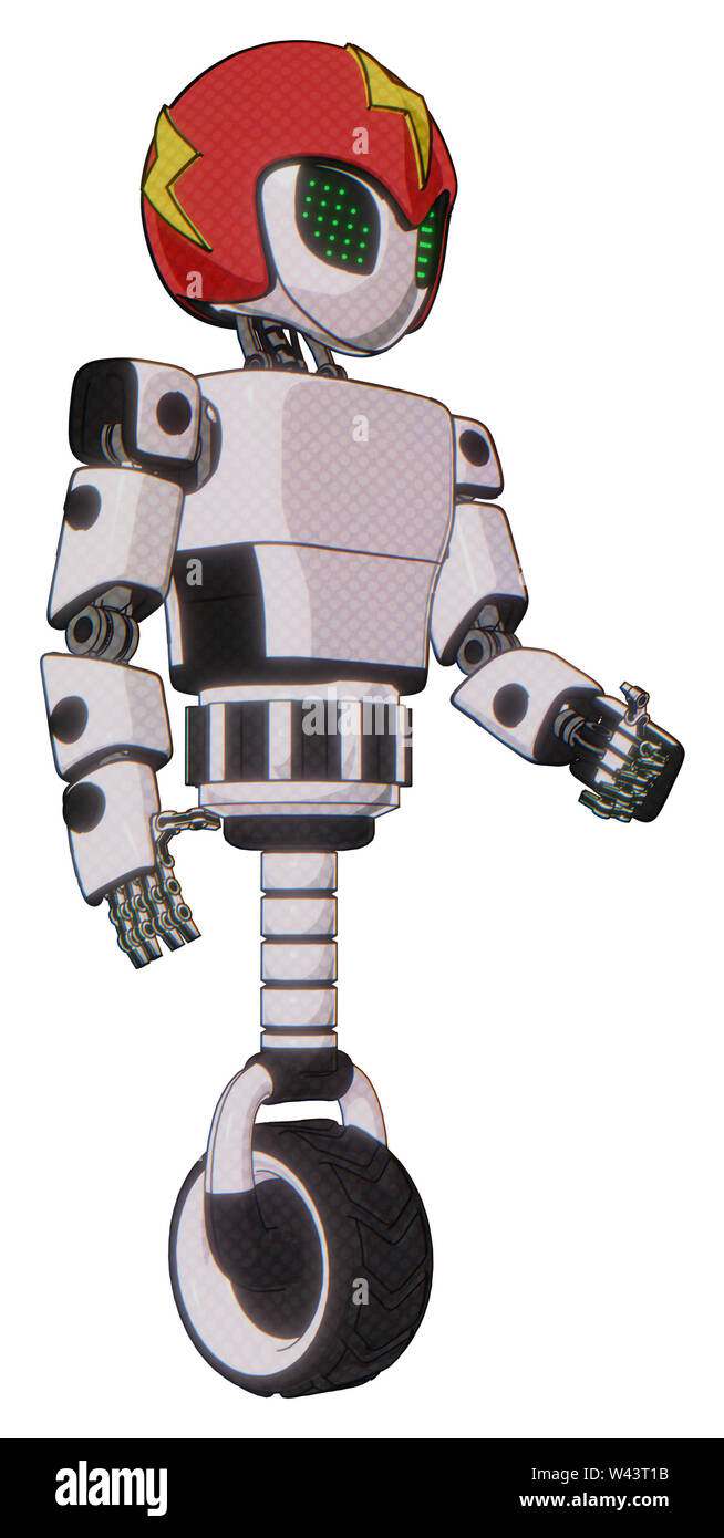 Android containing elements: grey alien style head, led array eyes ...