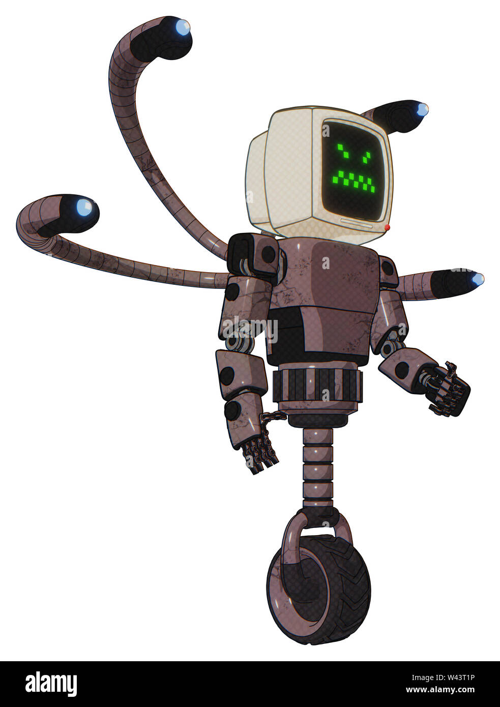 Droid containing elements: old computer monitor, angry pixels face ...