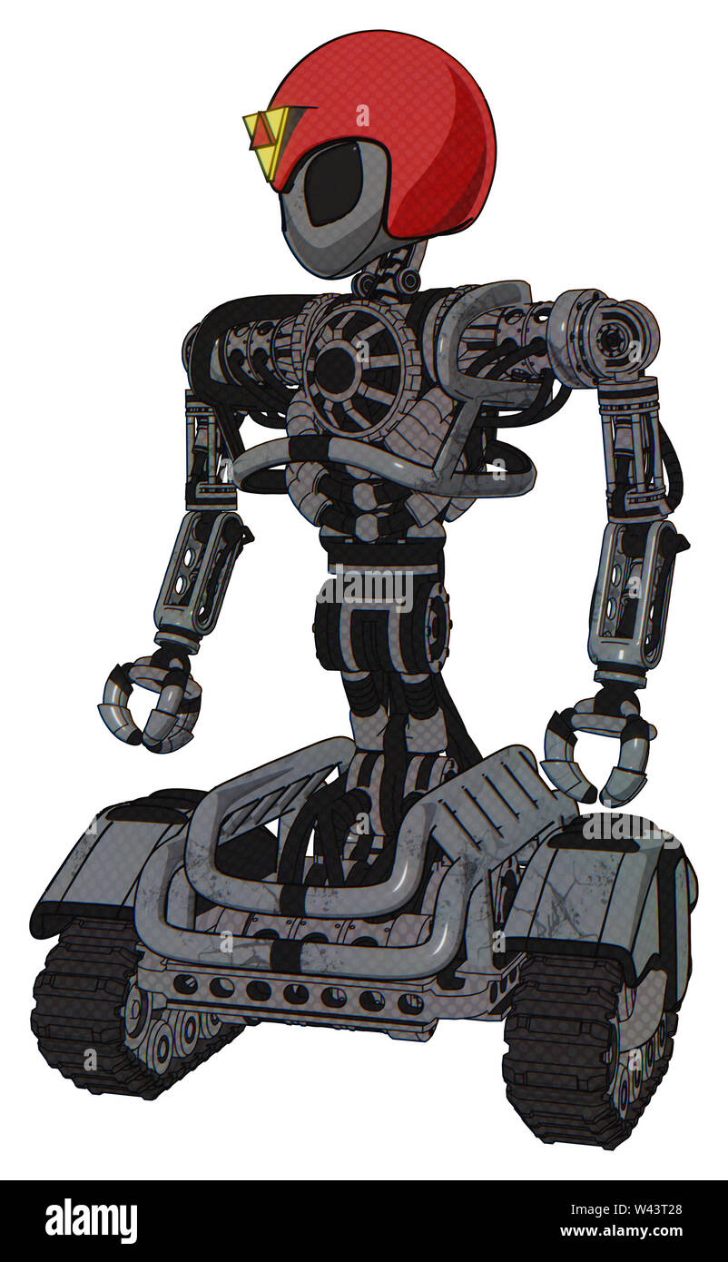 Mech containing elements: grey alien style head, black eyes, triangle ...