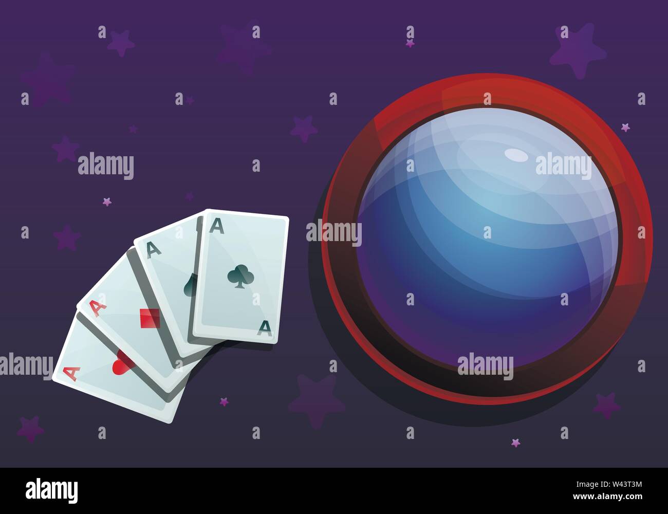 Magic cards concept banner. Cartoon illustration of magic cards vector ...