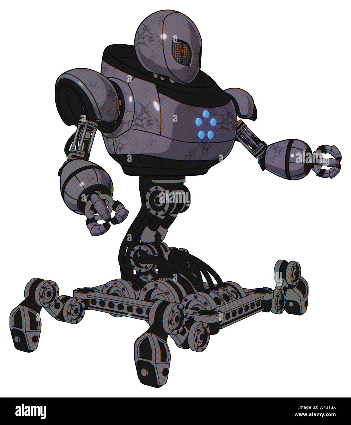 Cyborg containing elements: grey alien style head, metal grate eyes ...