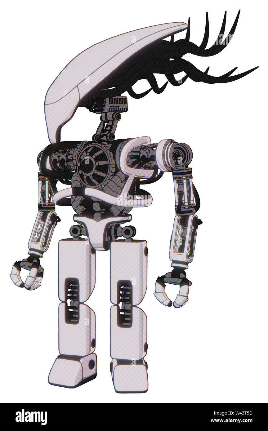 Bot containing elements: flat elongated skull head, cables, heavy upper ...