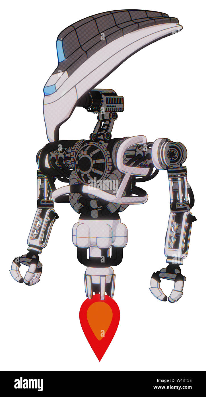 Automaton containing elements: flat elongated skull head, visor, heavy ...