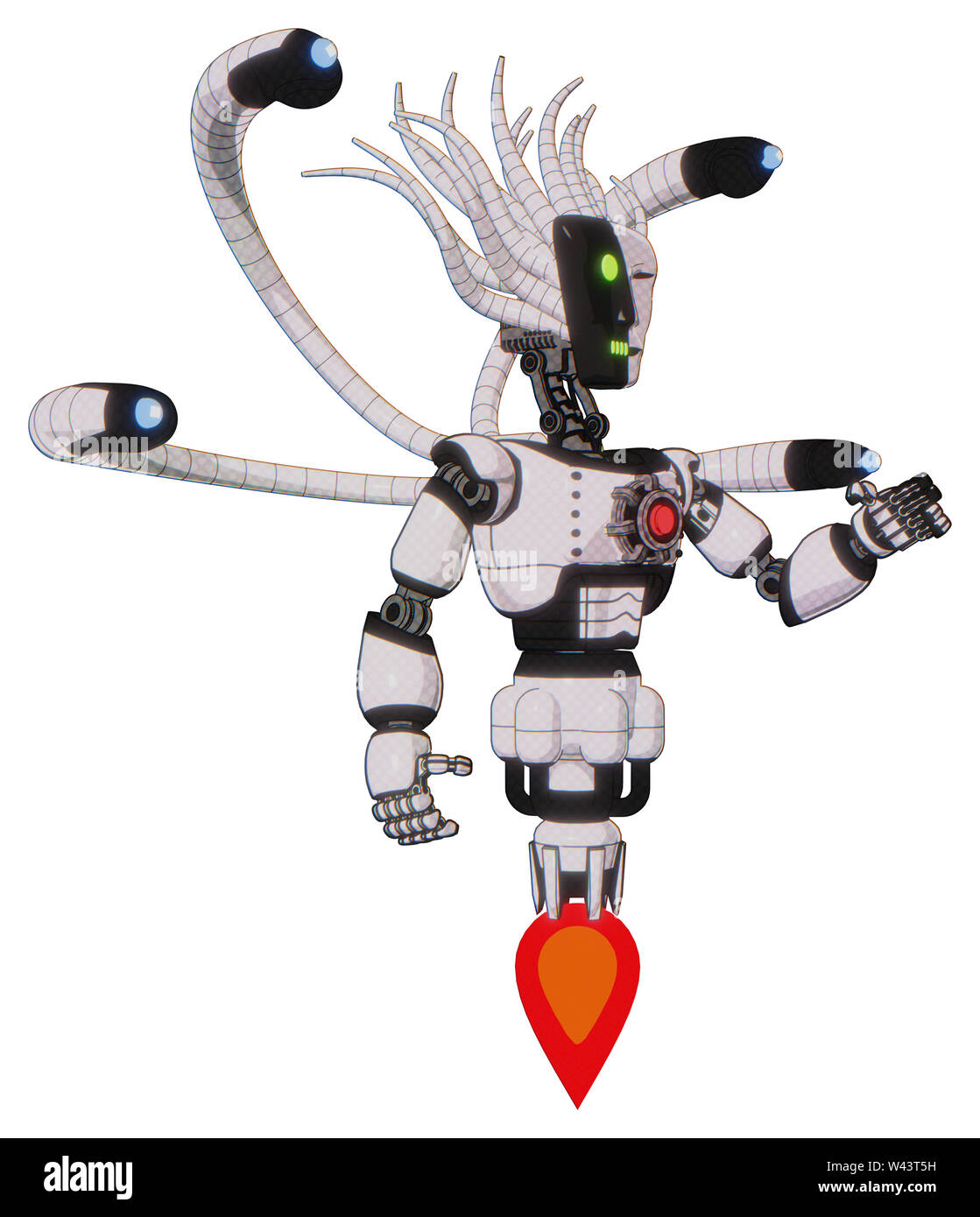 Cyborg containing elements: humanoid face mask, two-face black white ...