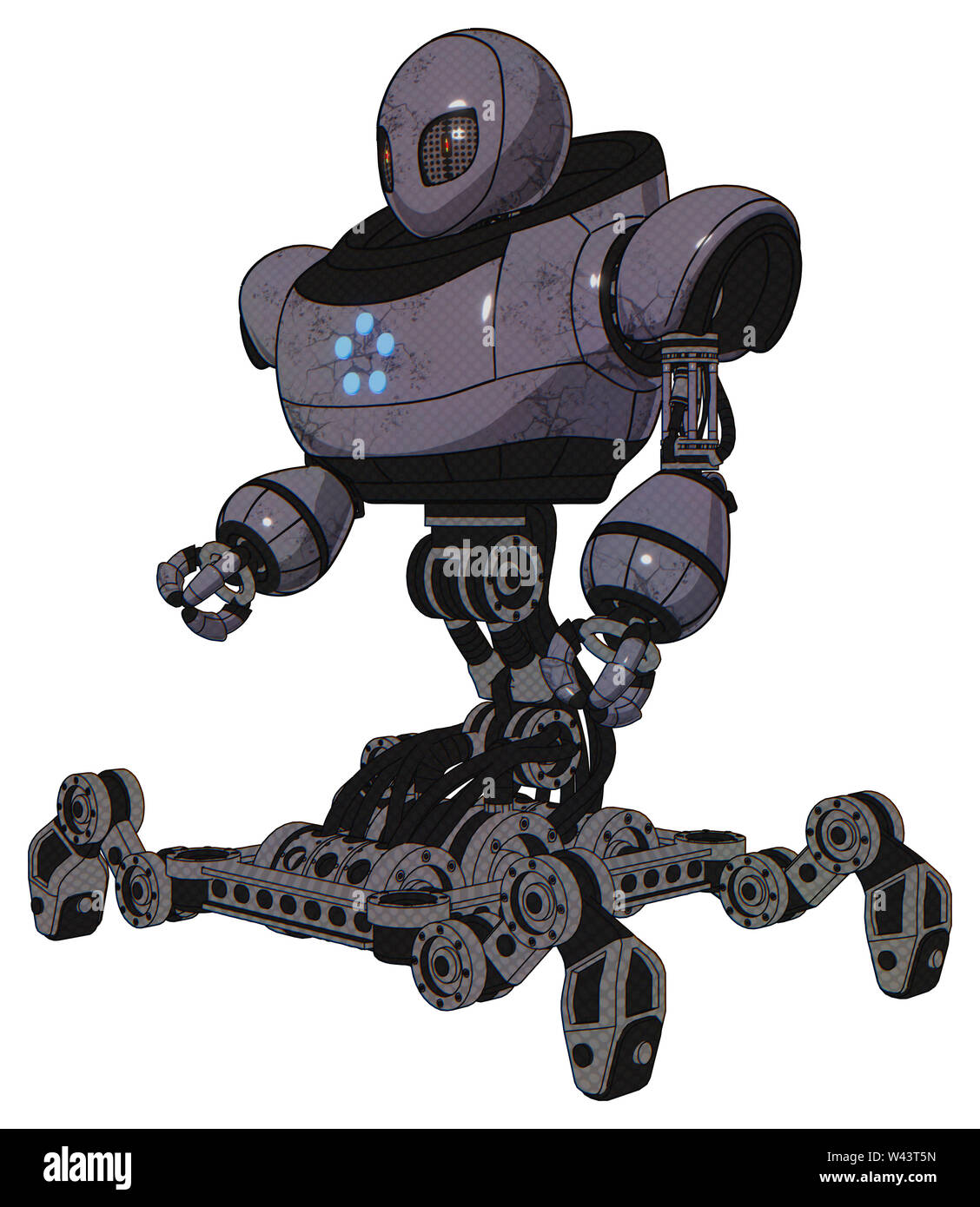 Cyborg containing elements: grey alien style head, metal grate eyes ...