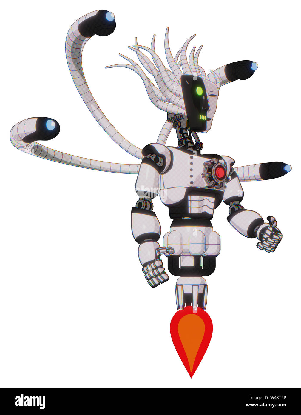 Cyborg containing elements: humanoid face mask, two-face black white ...