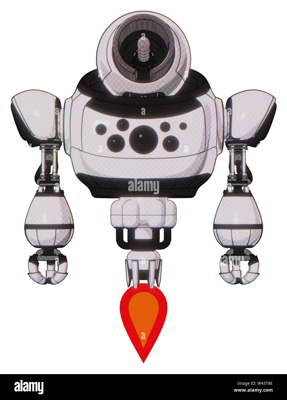 Robot containing elements: cable connector head, heavy upper chest ...