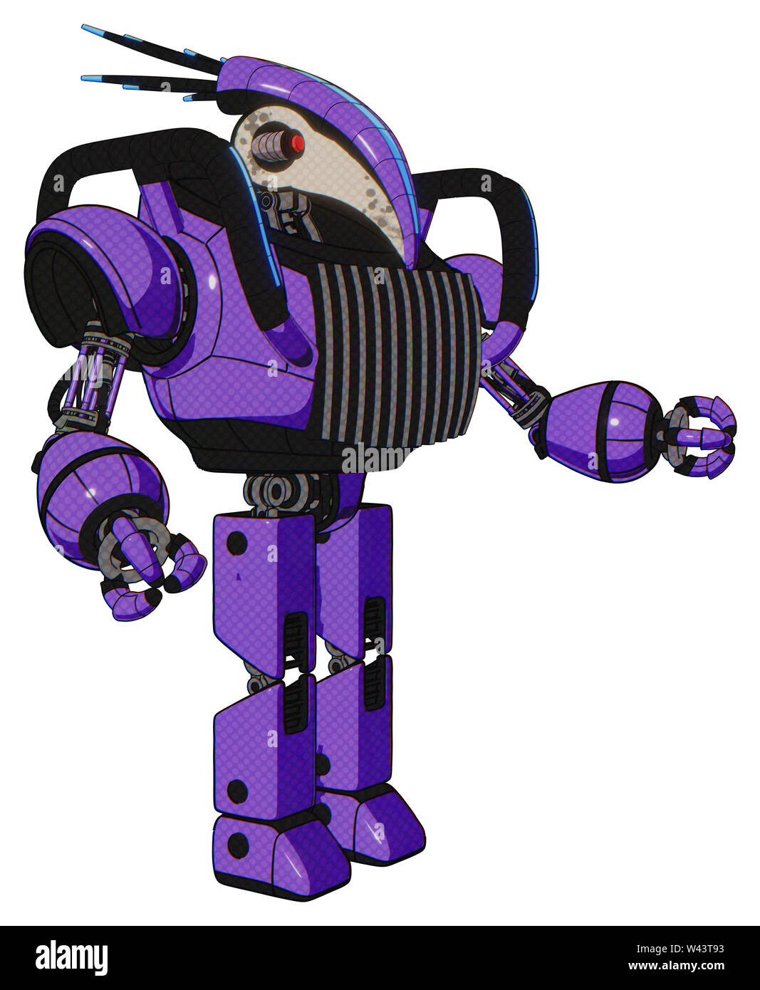 Droid containing elements: bird skull head, yellow and green scope eyes ...