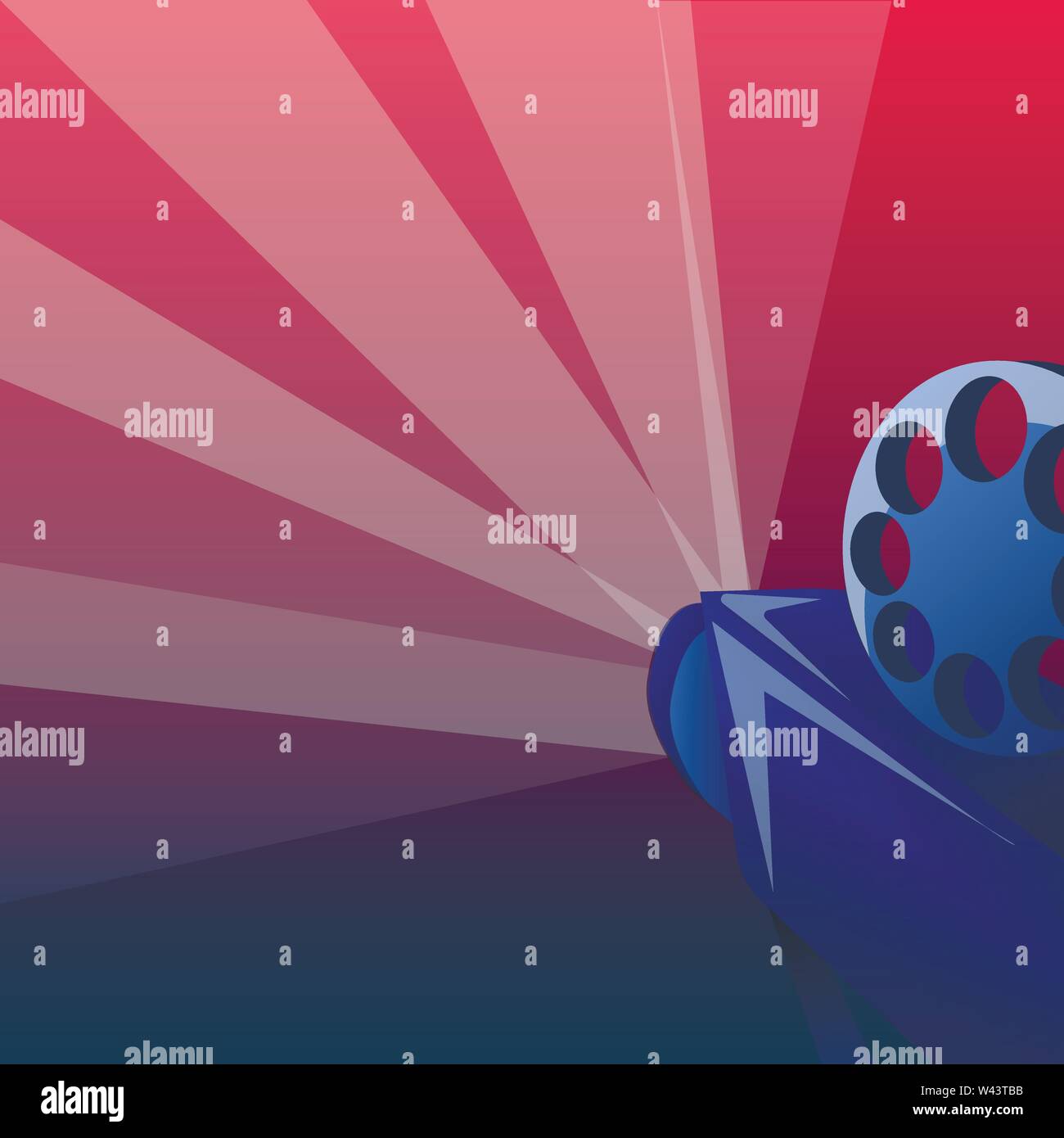Retro cinema concept background. Cartoon illustration of retro cinema ...