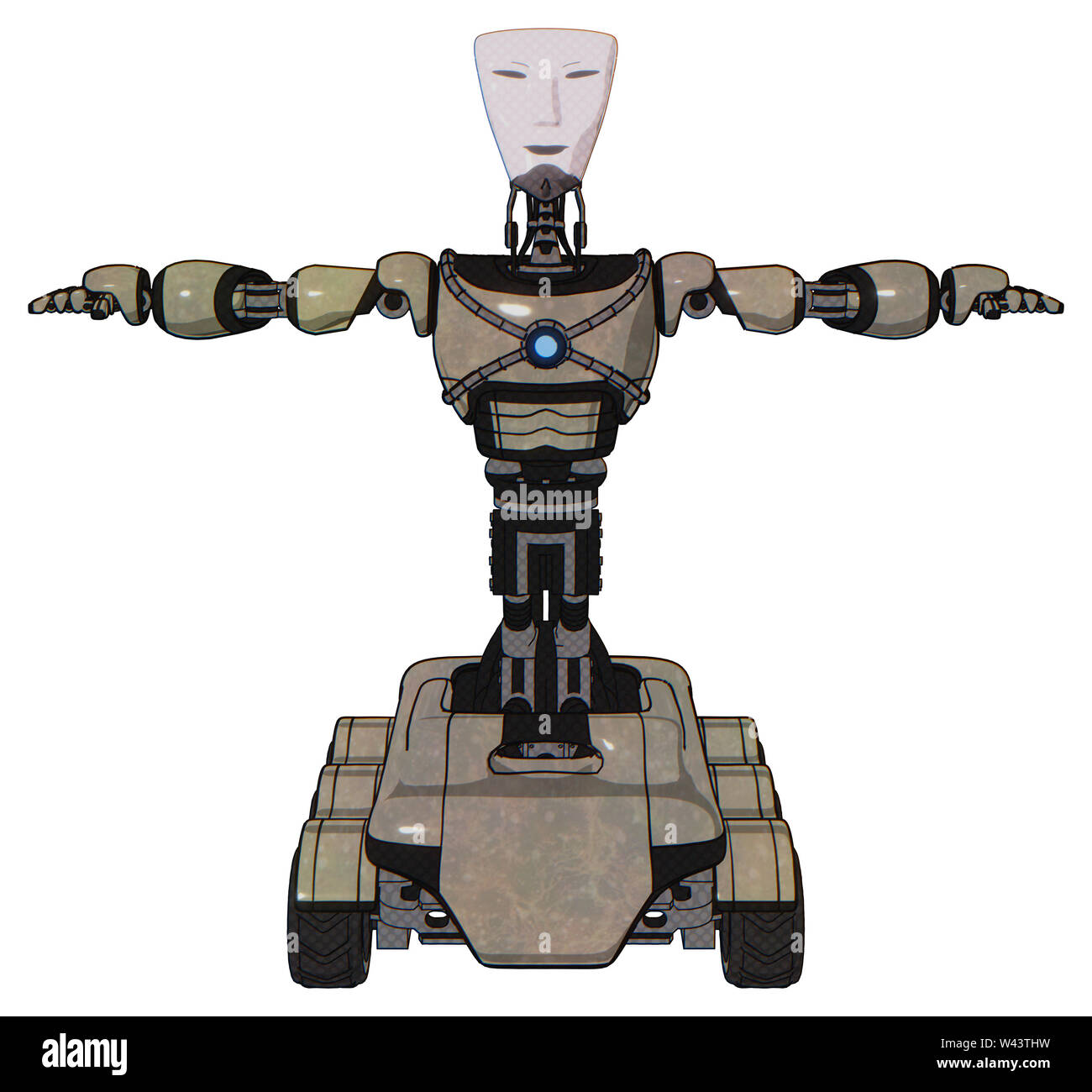Automaton containing elements: humanoid face mask, light chest ...