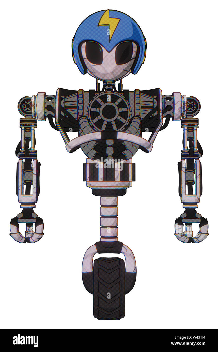 Android containing elements: grey alien style head, black eyes ...