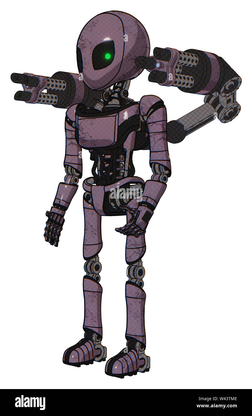 Bot containing elements: grey alien style head, green inset eyes, light ...