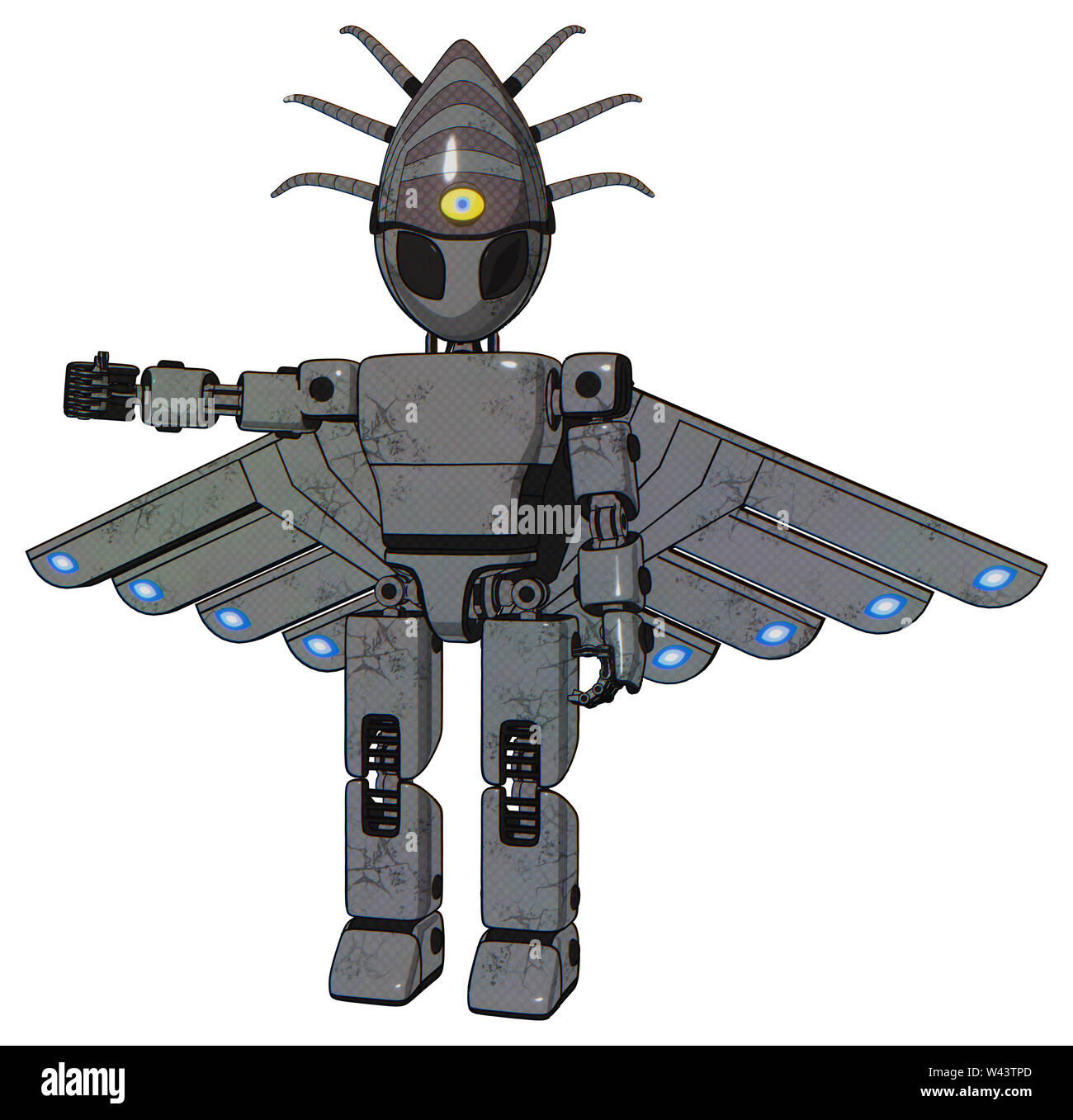 Droid containing elements: grey alien style head, black eyes, eyeball ...