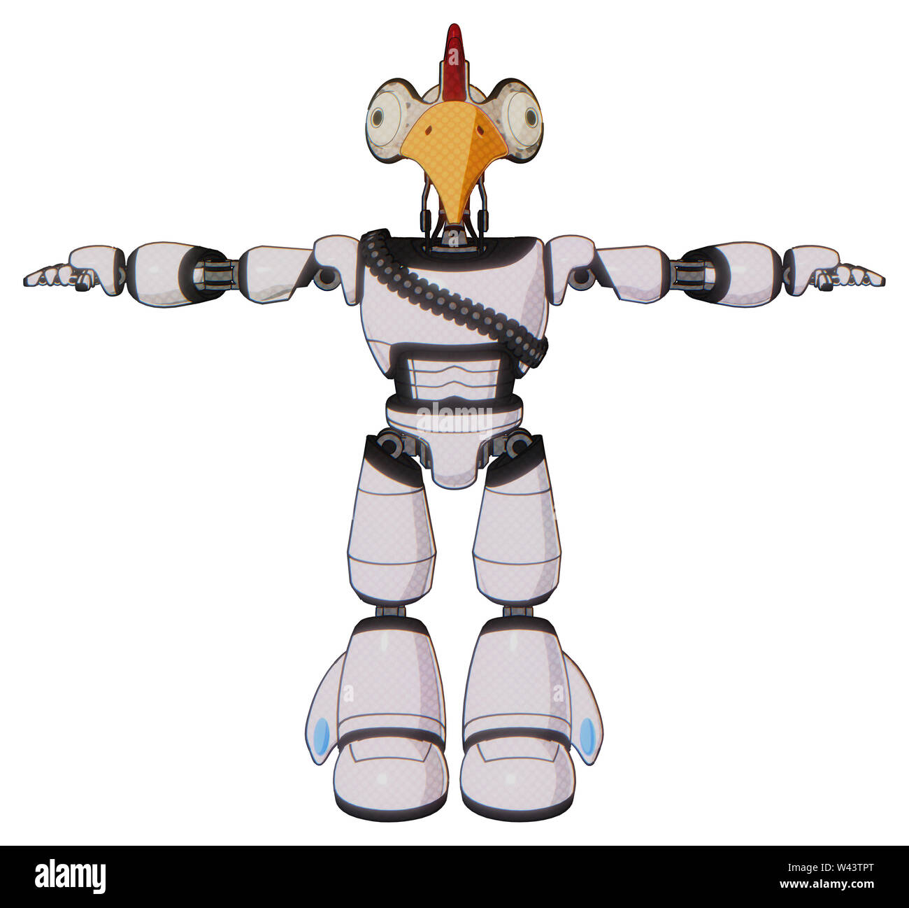 Droid containing elements: bird skull head, bone skull eye holes ...