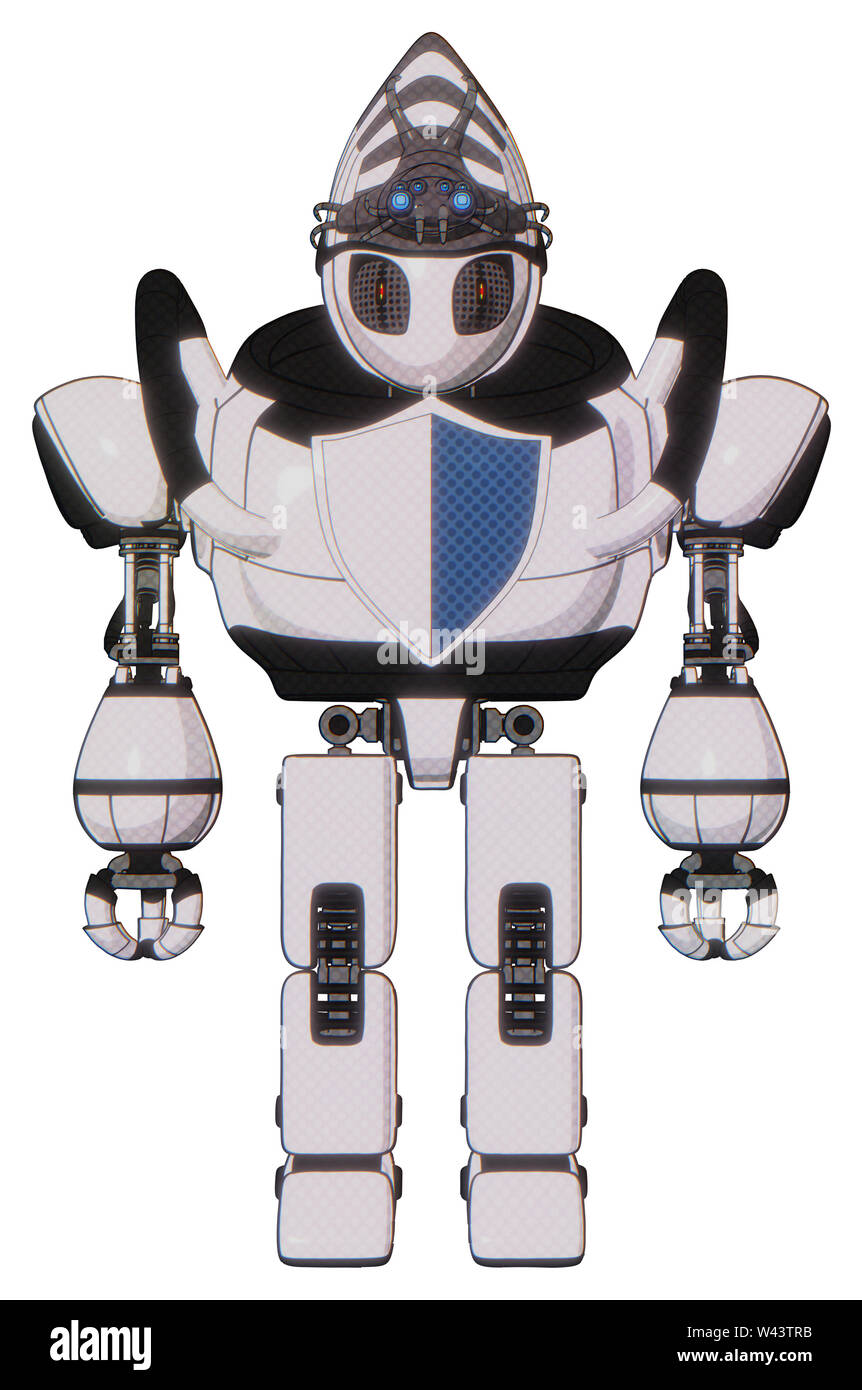 Robot containing elements: grey alien style head, metal grate eyes ...