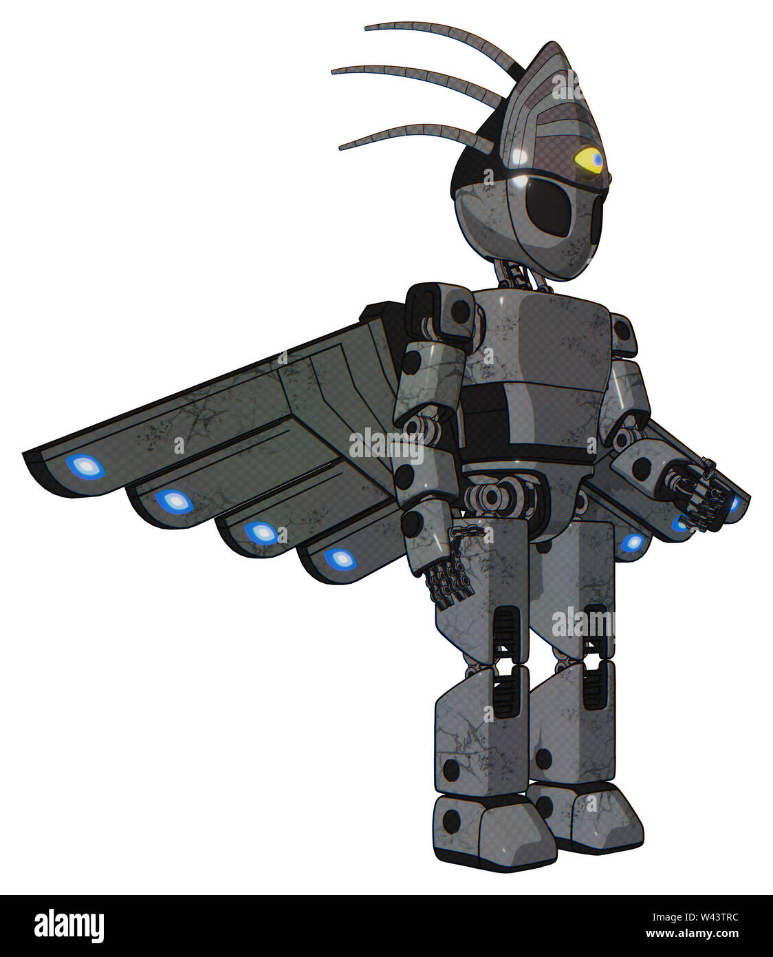 Droid containing elements: grey alien style head, black eyes, eyeball ...