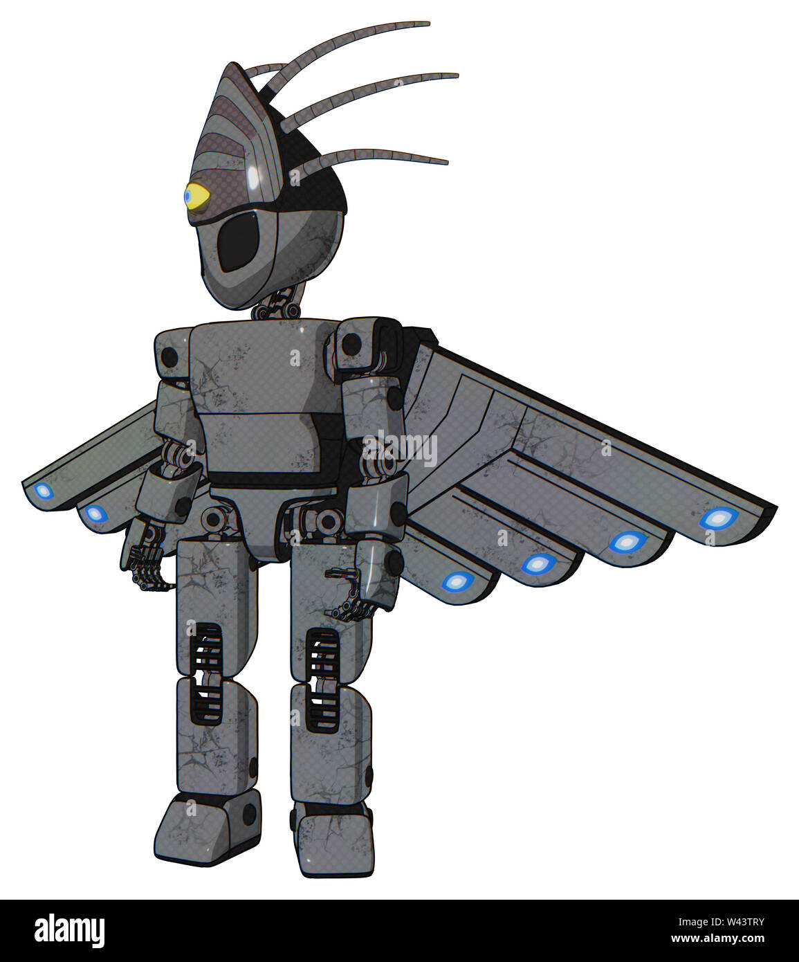 Droid containing elements: grey alien style head, black eyes, eyeball ...