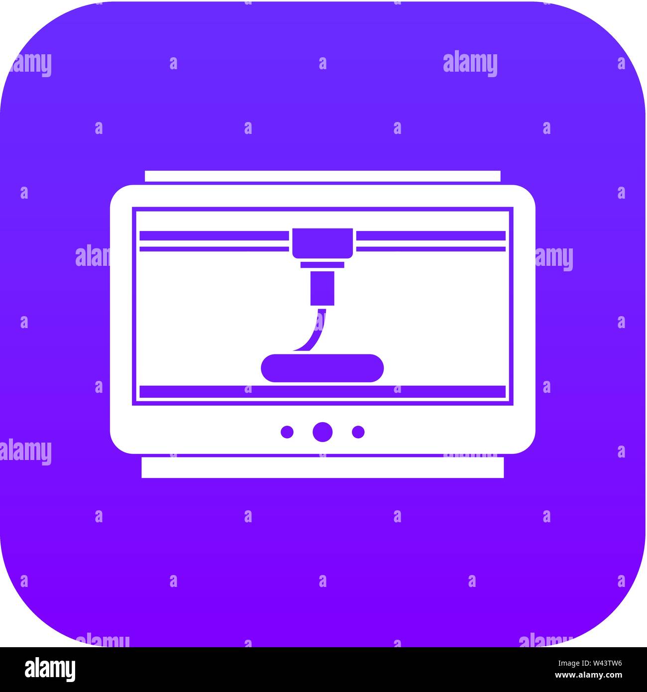 3D printer printing cup icon digital purple Stock Vector Image & Art ...