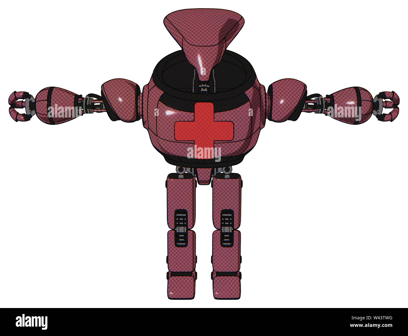 Mech containing elements: flat elongated skull head, heavy upper chest ...