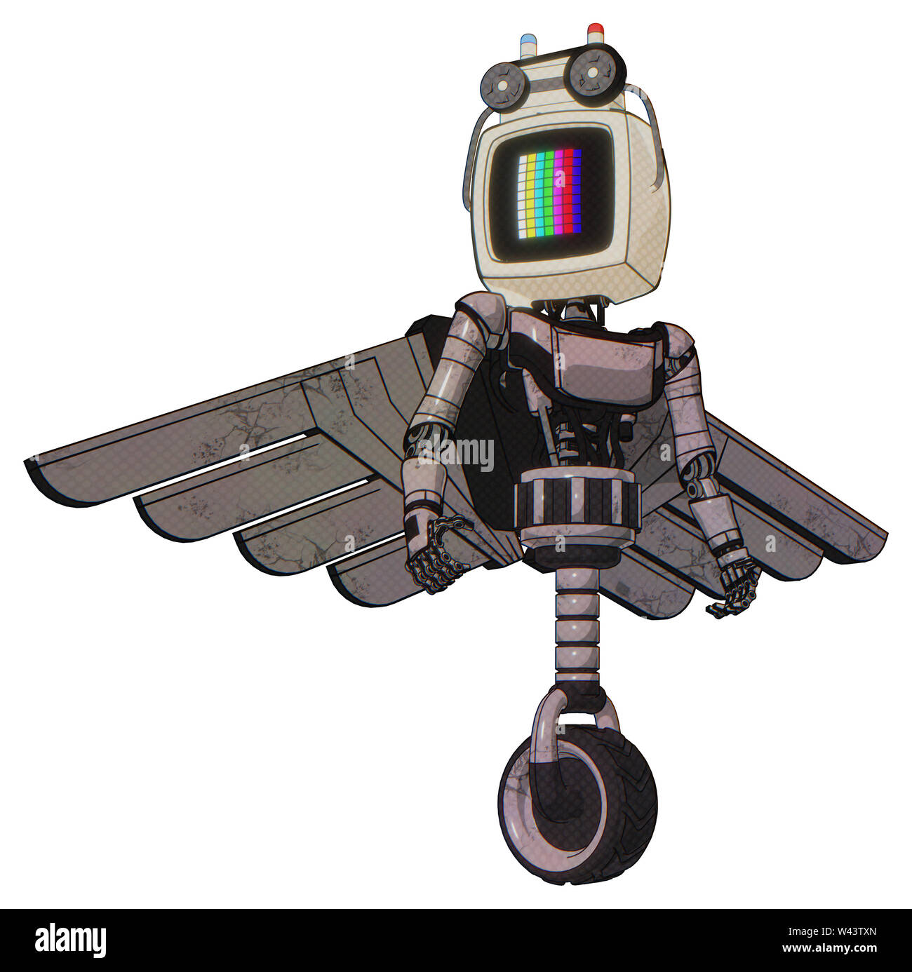 Bot containing elements: old computer monitor, please stand by pixel ...