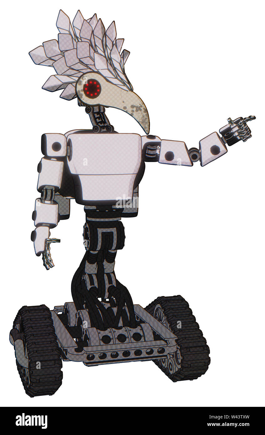 Android containing elements: bird skull head, red led circle eyes, bird ...