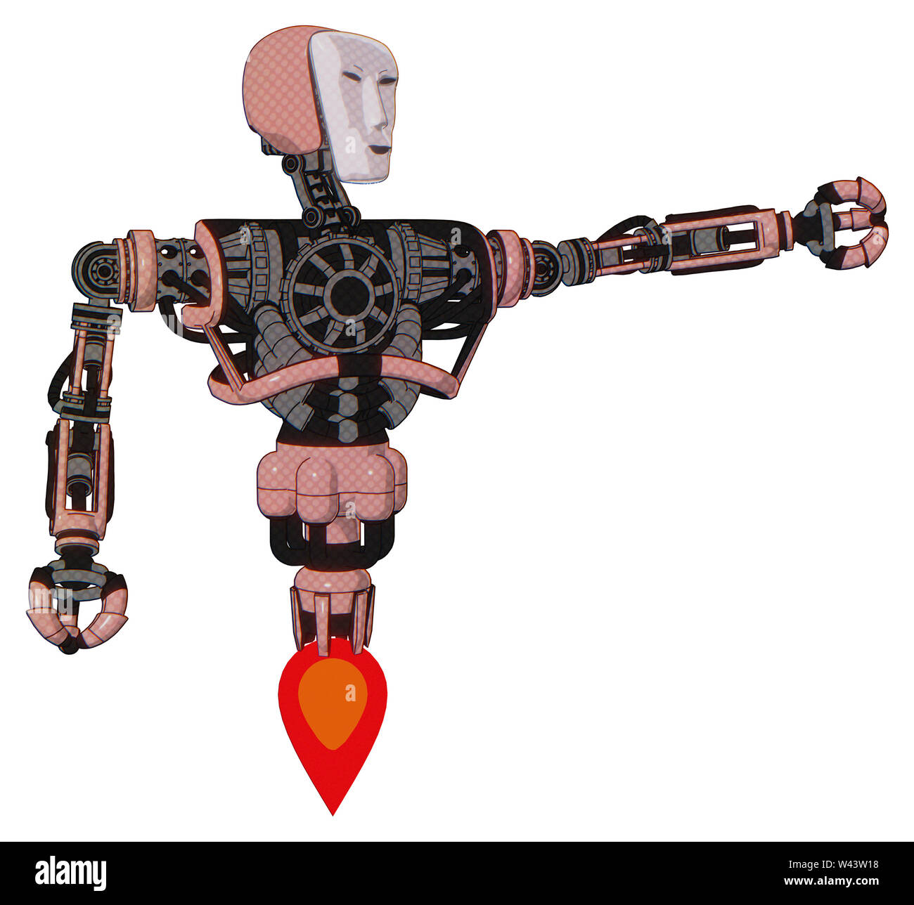 Android containing elements: humanoid face mask, heavy upper chest, no ...