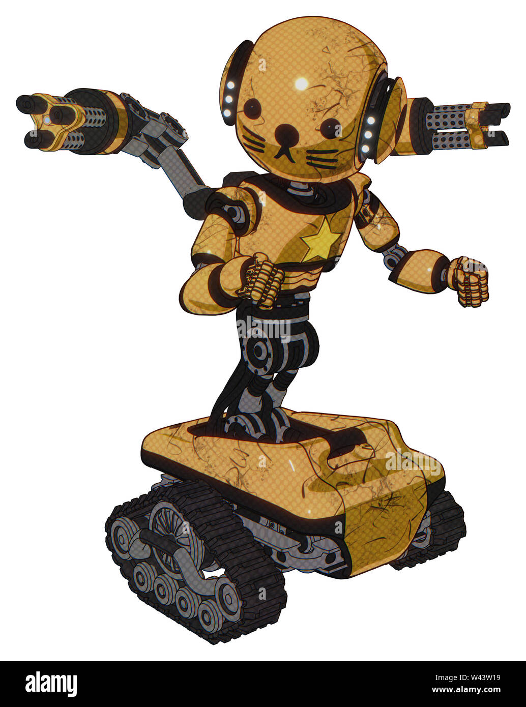 Automaton containing elements: round head, head light gadgets, light ...