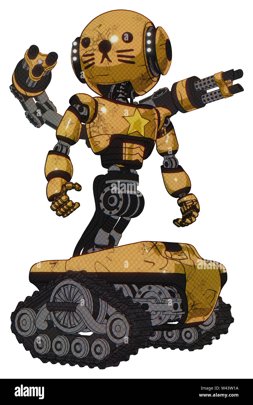 Automaton containing elements: round head, head light gadgets, light ...