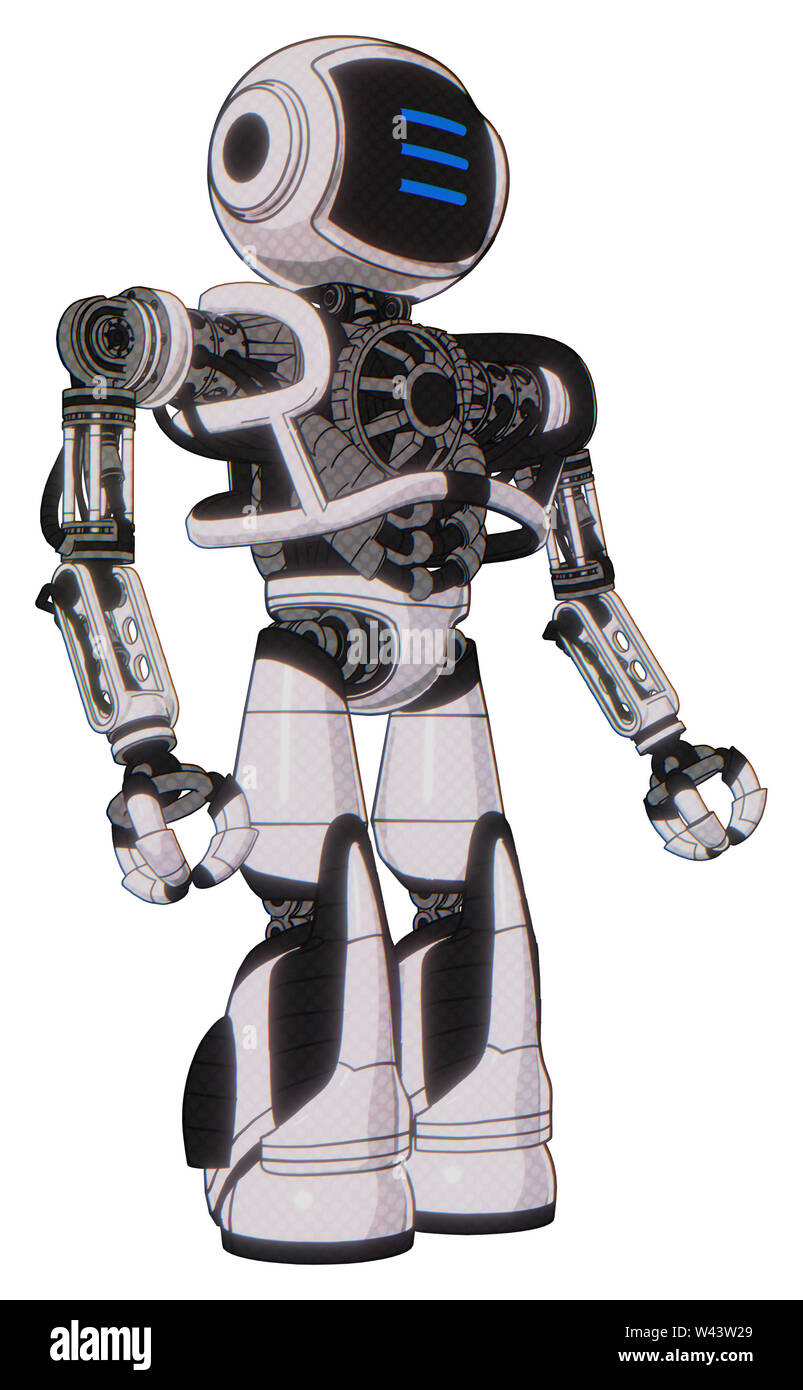 Droid containing elements: digital display head, three horizontal line ...