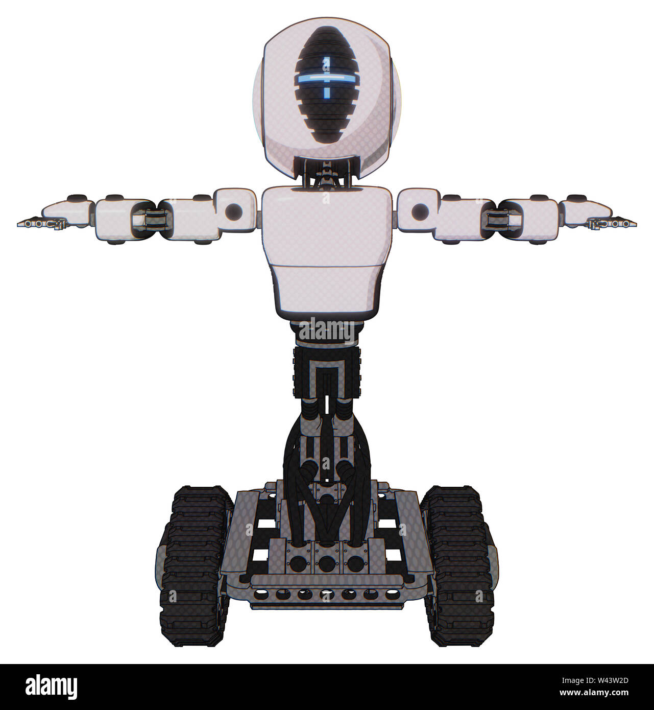 Droid containing elements: round head, vertical cyclops visor, light ...