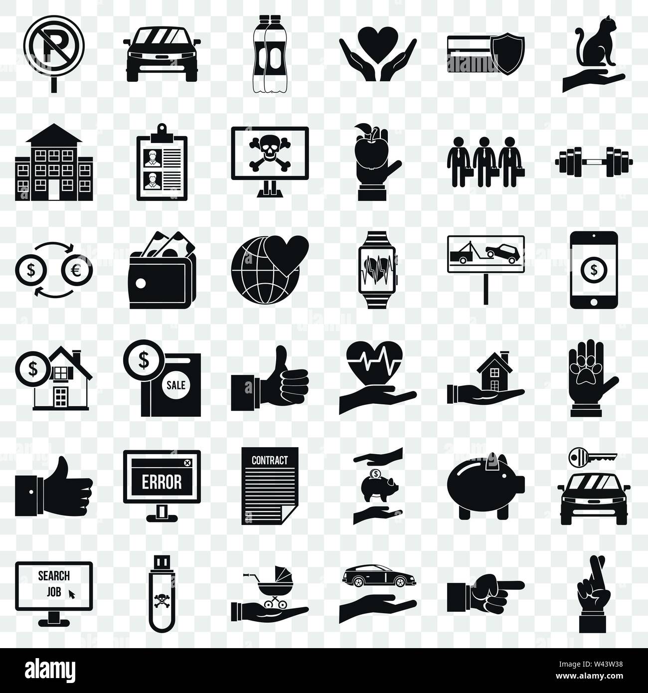 Hand icons set, simple style Stock Vector Image & Art - Alamy